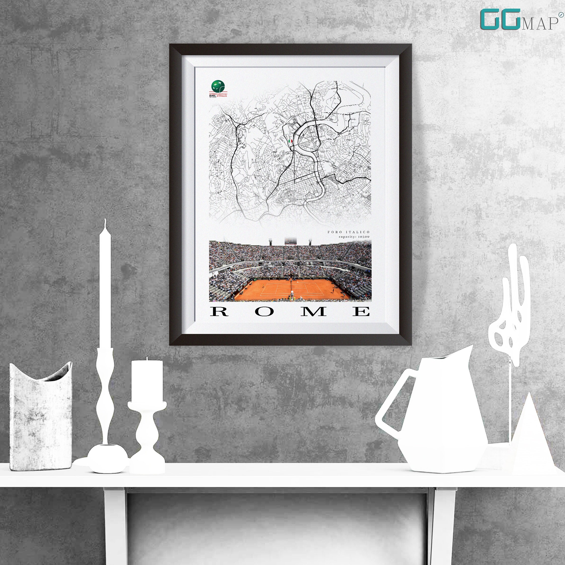 City Map of ROME Foro Italico Foro Italico Wall Decor Foro Italico Home ...