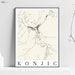 City Map of KONJIC Home Decor Wall Decor Office Map Travel Map Print ...