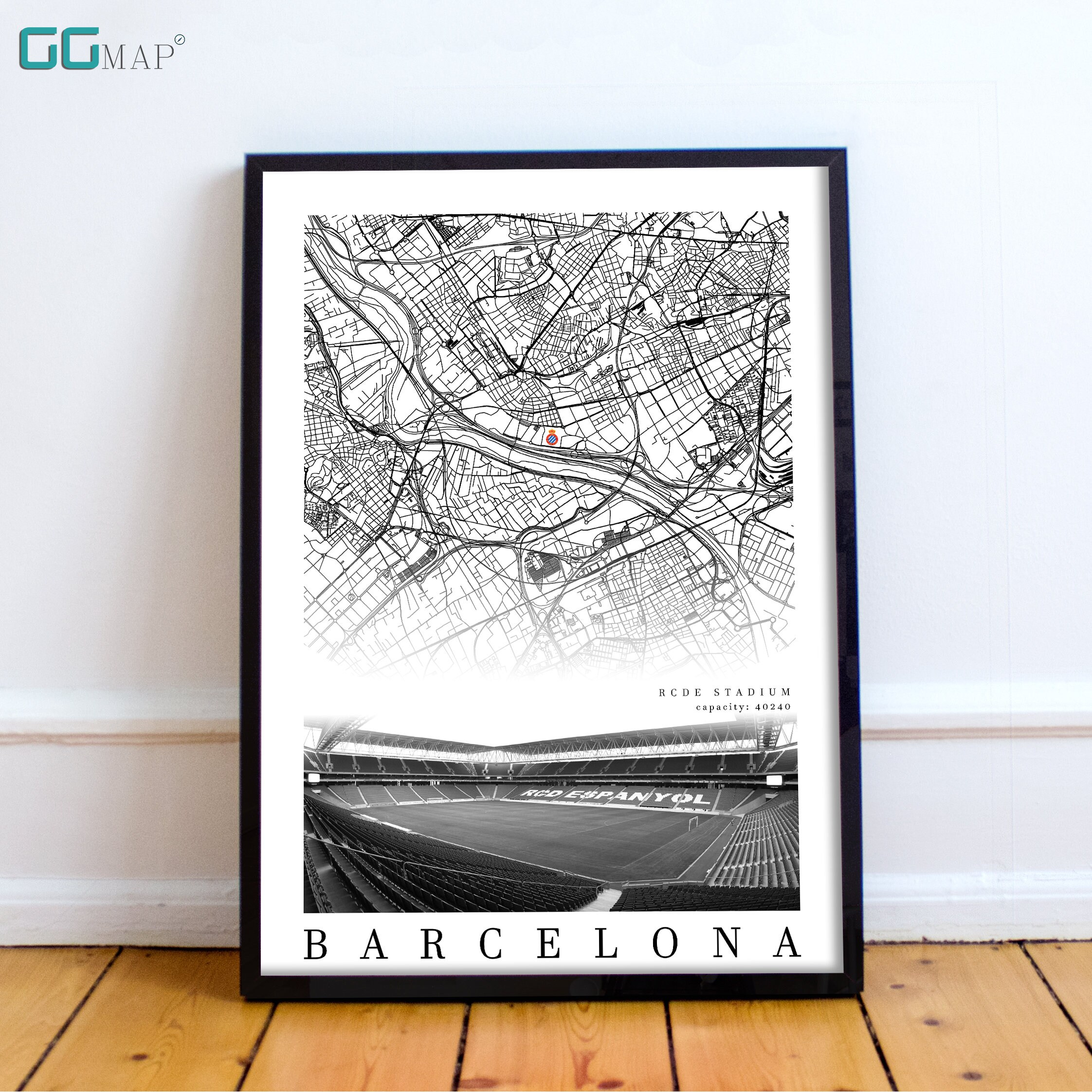 City Map of BARCELONA Estadi Cornellà-el Prat Home Decor Estadi ...