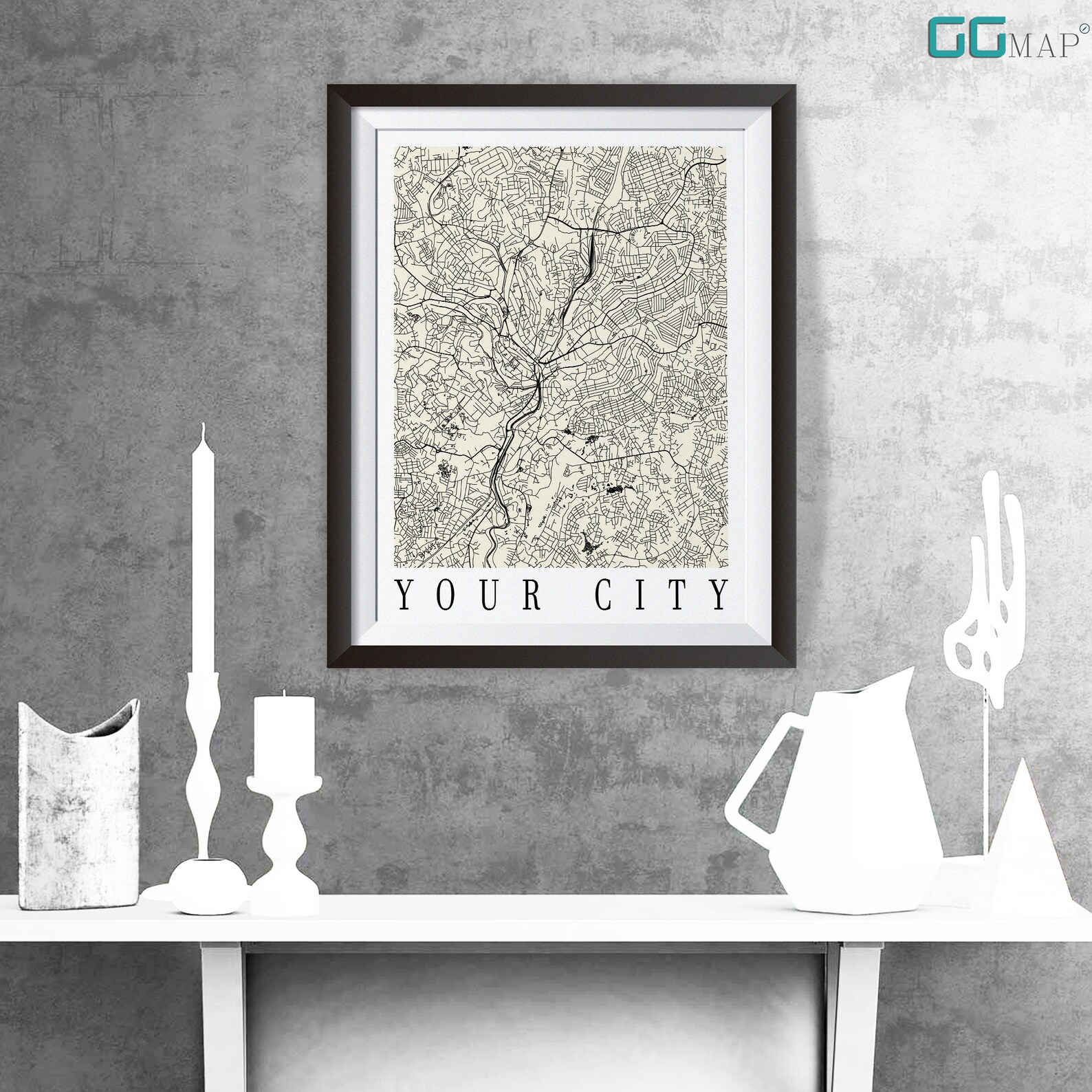 Open WHITE City Map DIGITAL DOWNLOAD Open White City Map Your City Your ...