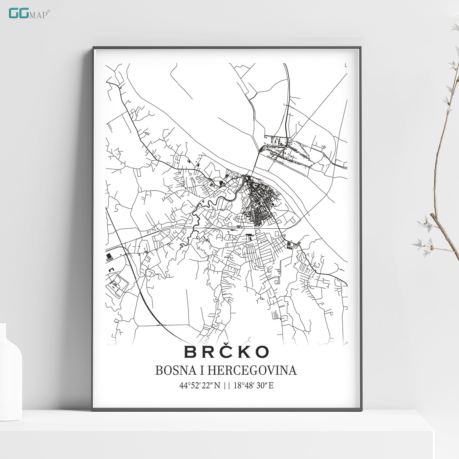 City Map of BRČKO Home Decor Wall Decor Office Map - Etsy