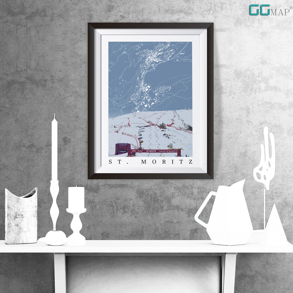 City Map of ST. Moritz St. Moritz Skiing St. Moritz Skiing - Etsy
