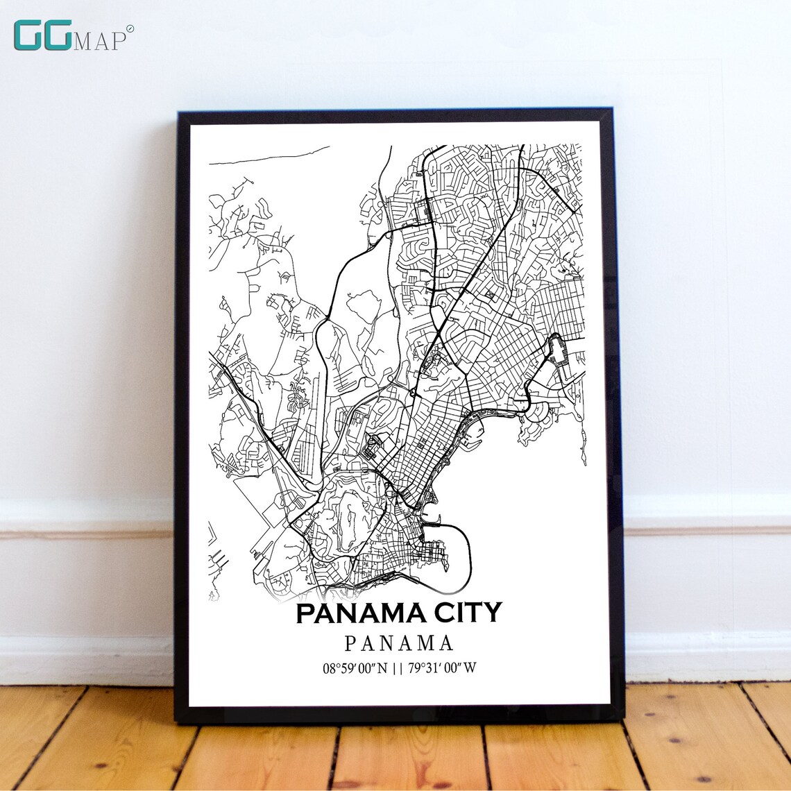 City Map of PANAMA CITY Home Decor Wall Decor Office Map Travel Map ...