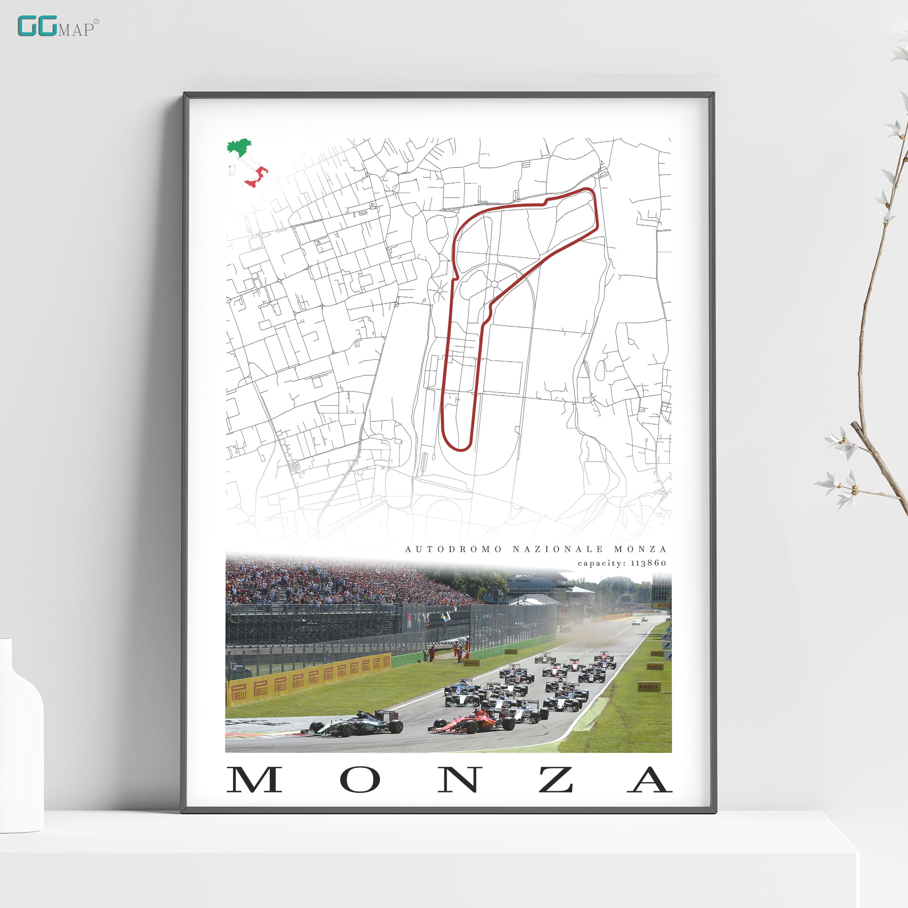 City Map of MONZA Autodromo Nazionale Monza Home Decor - Etsy