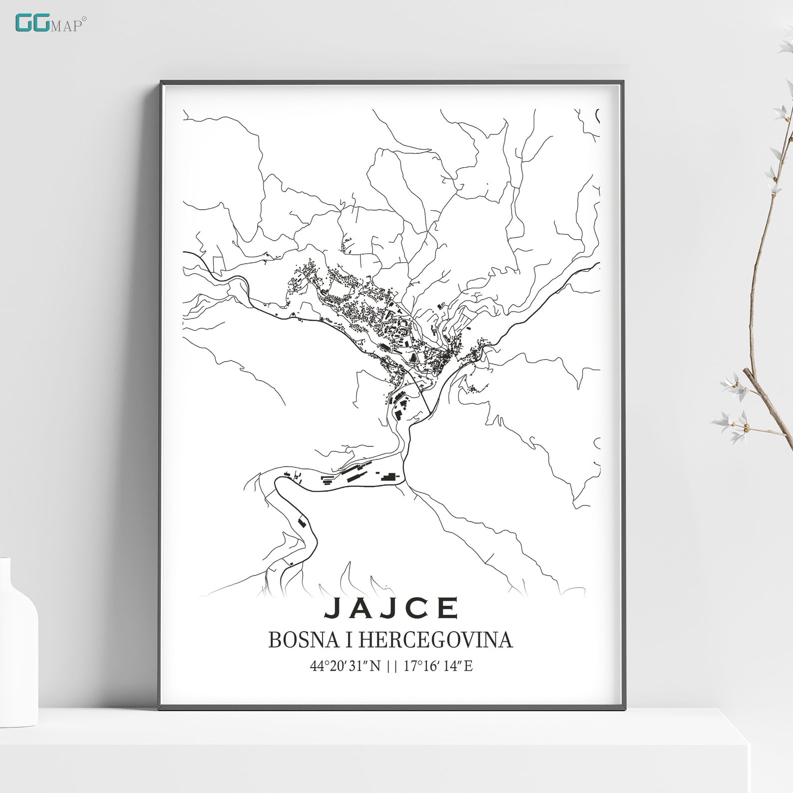 City Map of JAJCE Home Decor Wall Decor Office Map Travel Map Print Map ...