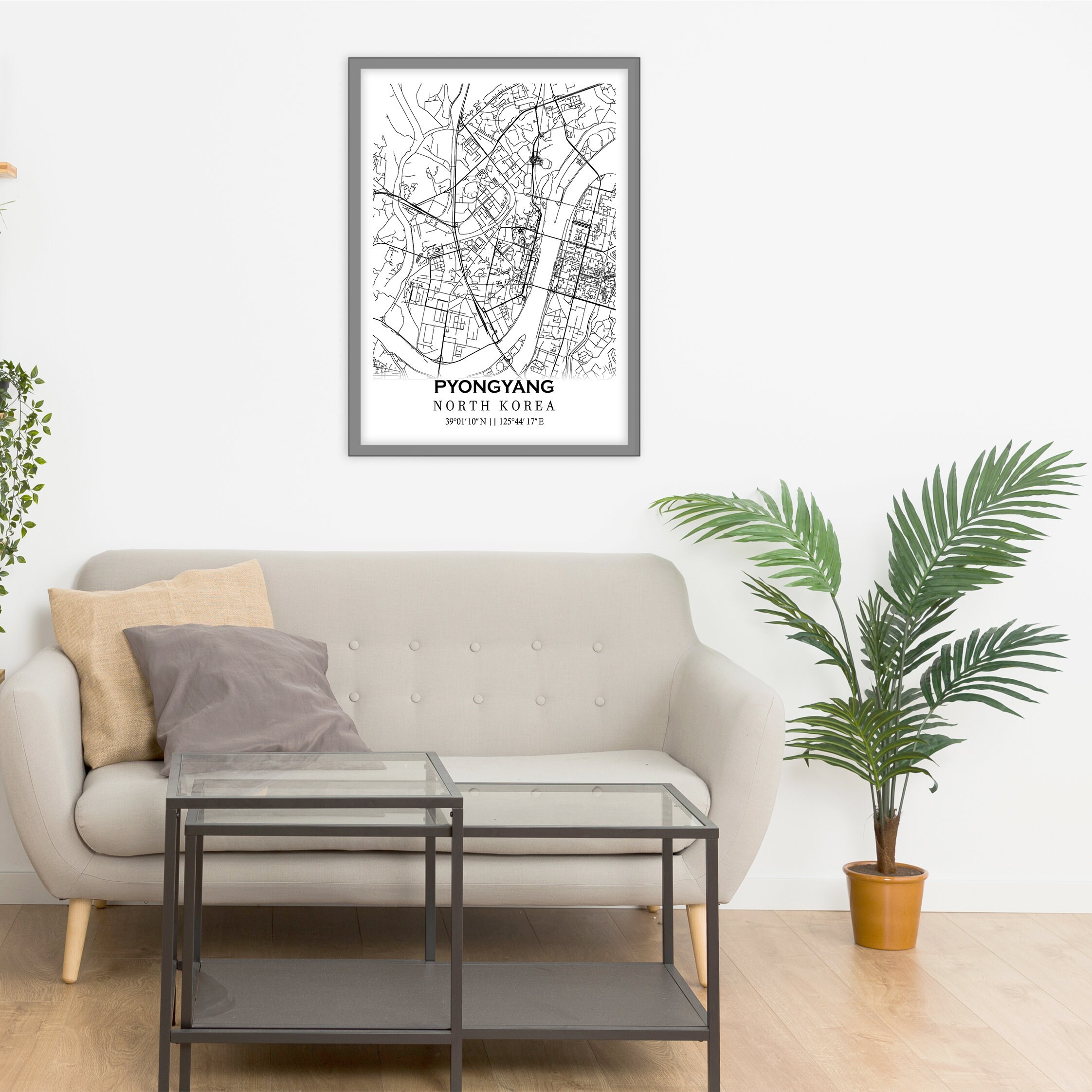 City Map of PYONGYANG home Decor wall Decor office Map travel Map print ...