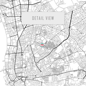 City Map of LIVERPOOL - Anfield Stadium - Home Decor Anfield - Wall ...