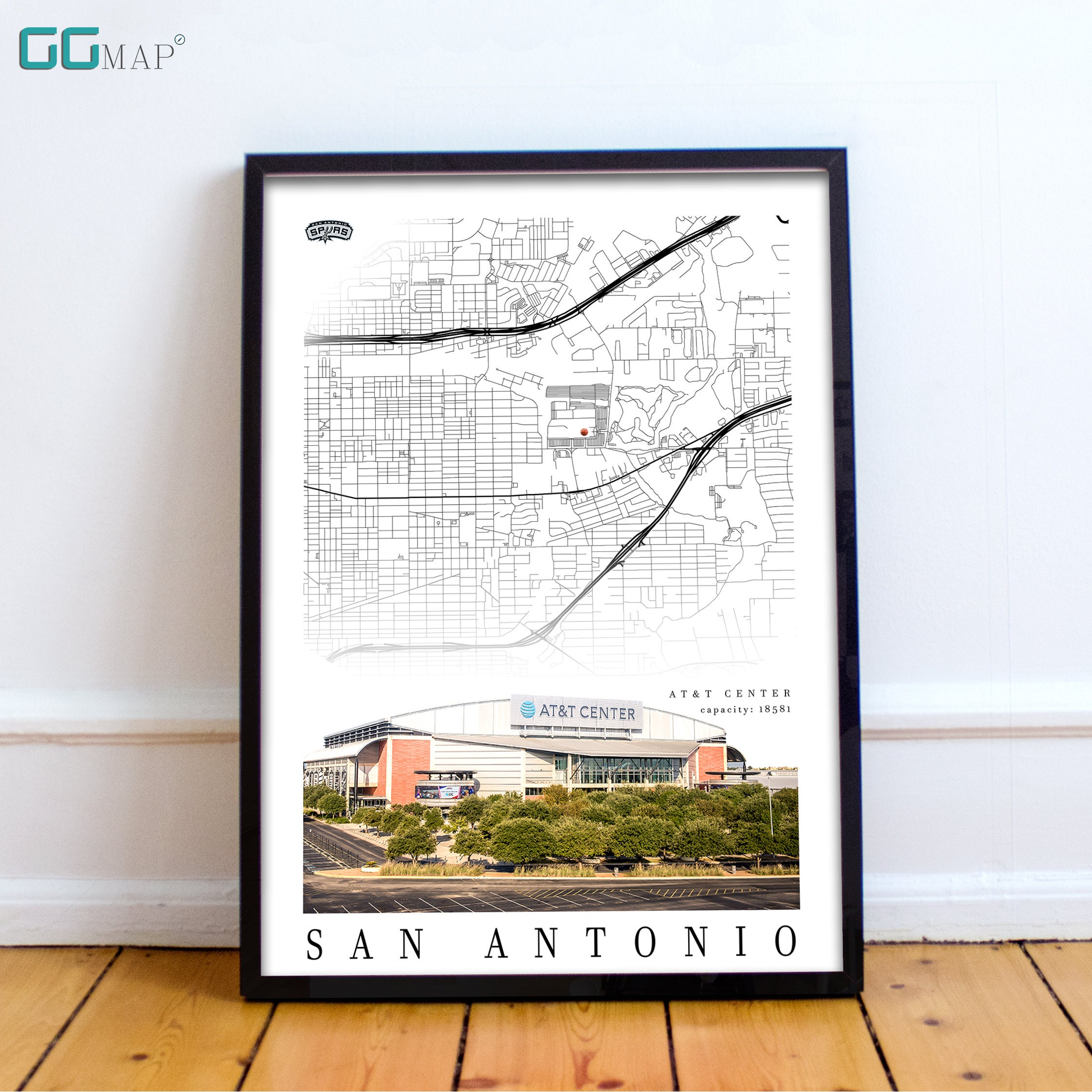 City Map of SAN ANTONIO Atandt Center Home Decor San Antonio Atandt ...
