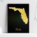 FLORIDA Map Florida Gold Map Travel Poster Home Decor Wall Decor Office ...