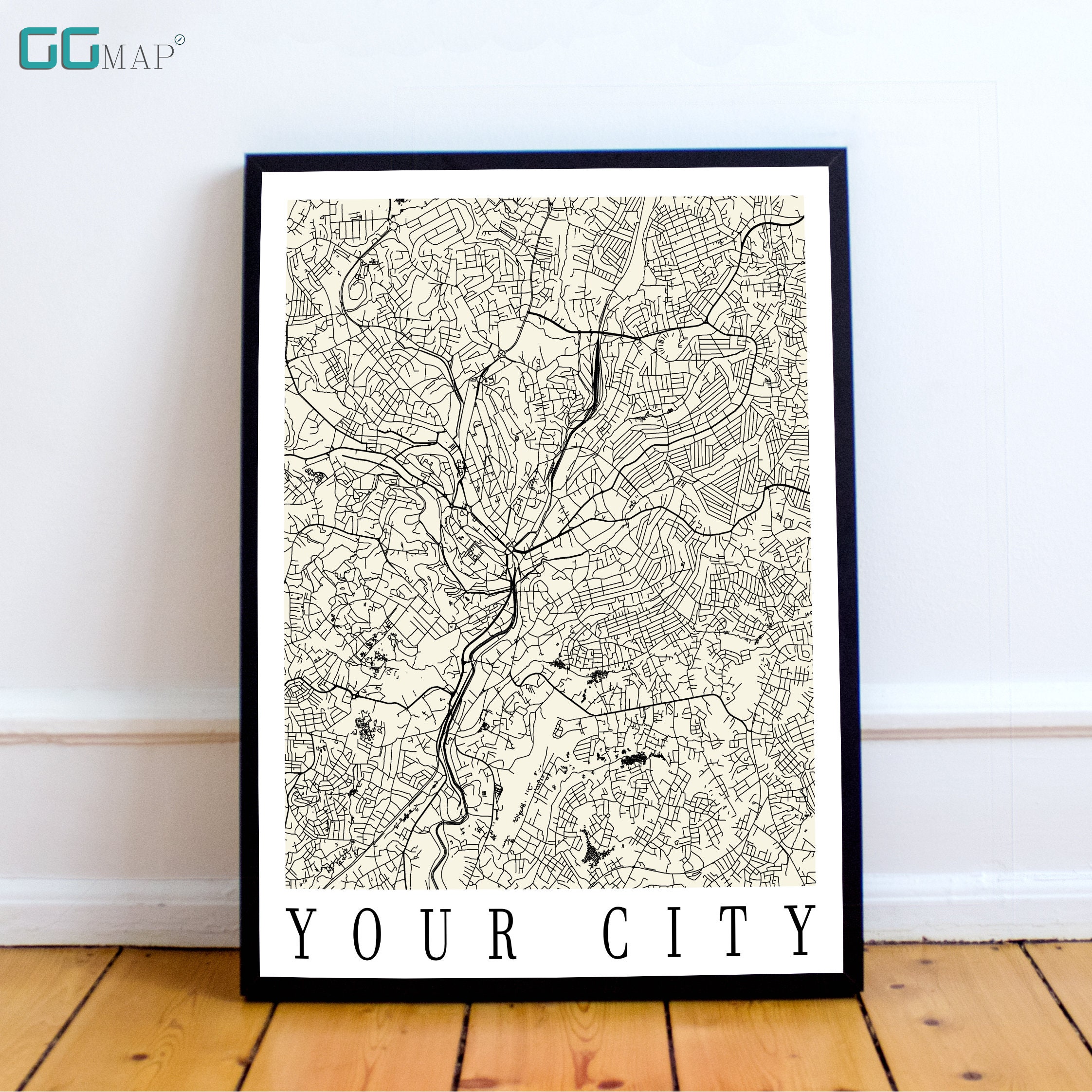 Open WHITE City Map DIGITAL DOWNLOAD Open White City Map Your City Your ...