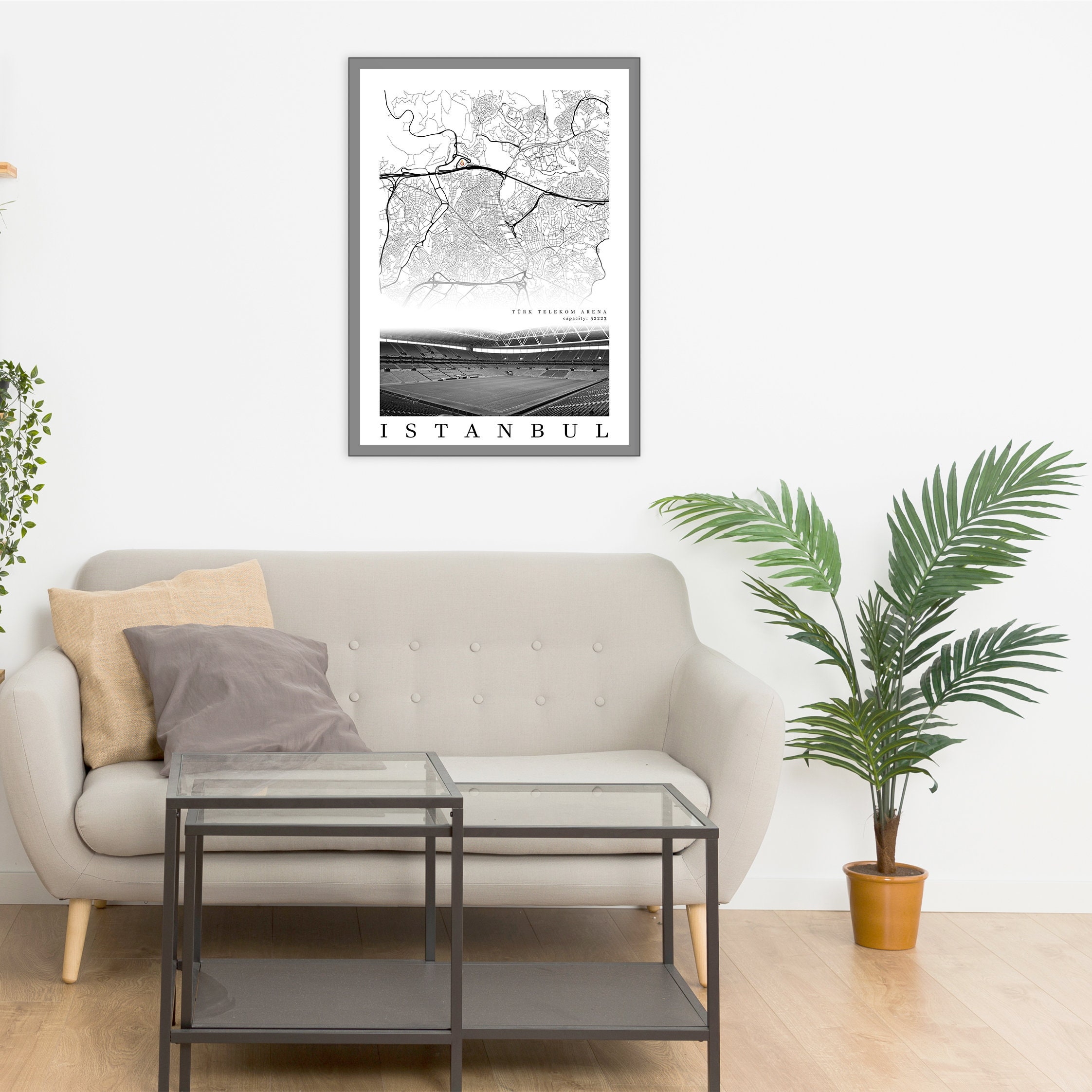 City Map of ISTANBUL Trk Telekom Arena Wall Decor Trk - Etsy