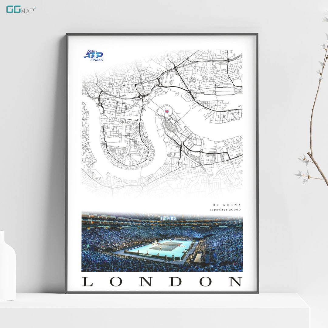 City Map of LONDON O2 Arena O2 Arena Wall Decor O2 Arena Home Decor O2 ...