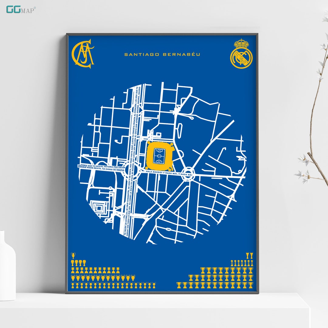 Map of SANTIAGO BERNABU City Map of MADRID Home Decor Santiago Bernabu ...