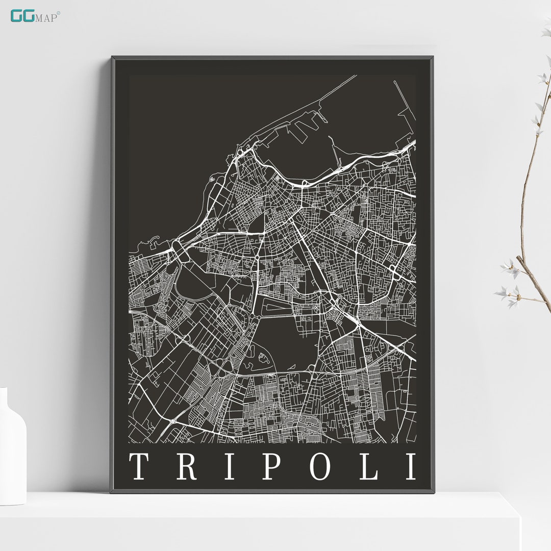 City Map of TRIPOLI Home Decor Office Map Travel Map Print Map Poster ...