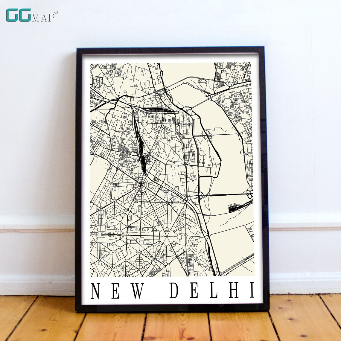 City Map of NEW DELHI Home Decor Wall Decor Office Map Travel Map Print ...