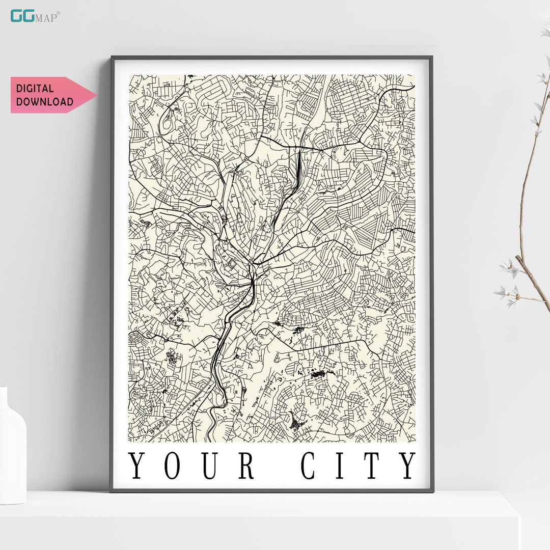Open WHITE City Map DIGITAL DOWNLOAD Open White City Map Your City Your ...