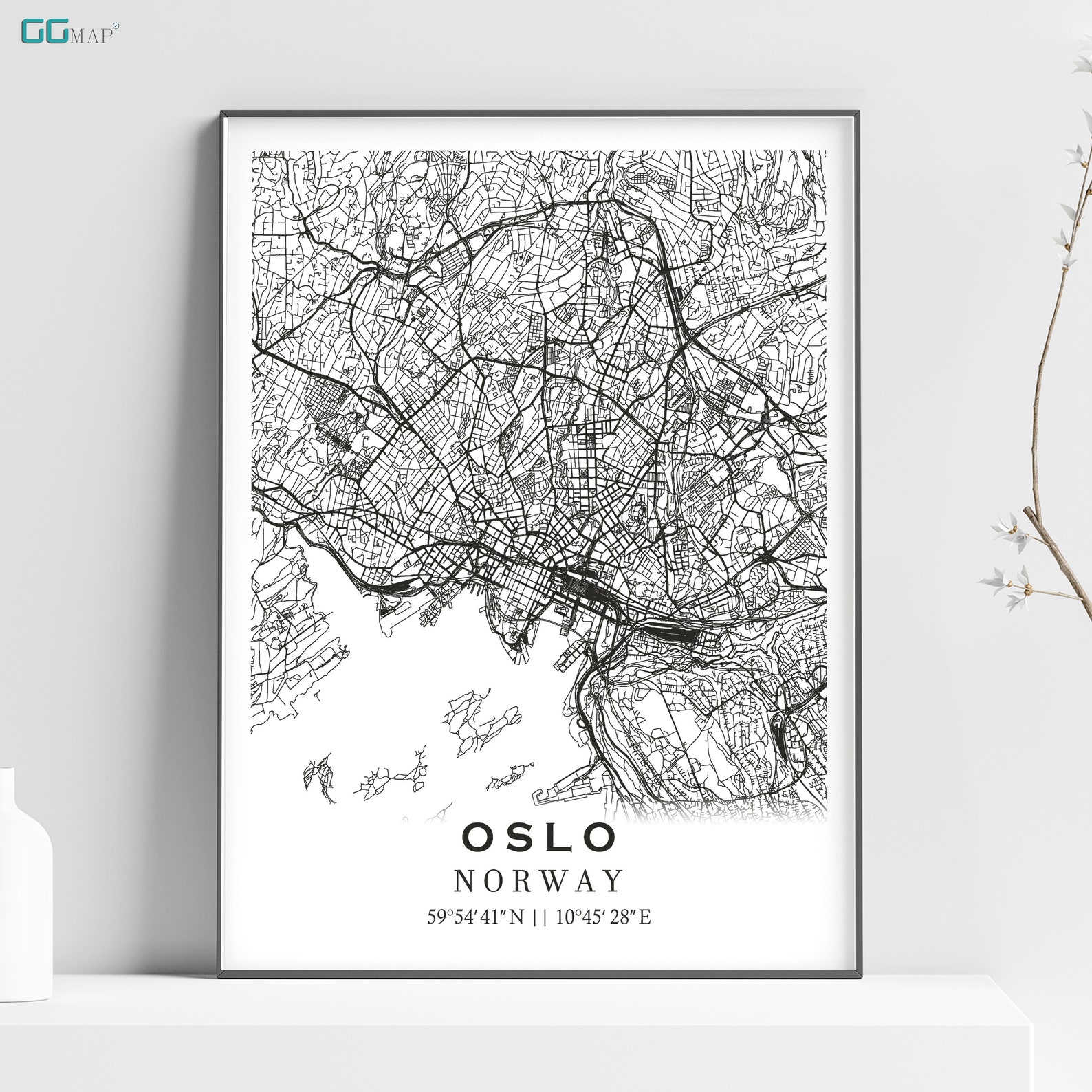 City Map of OSLO Home Decor Wall Decor Office Map Travel Map Print Map ...