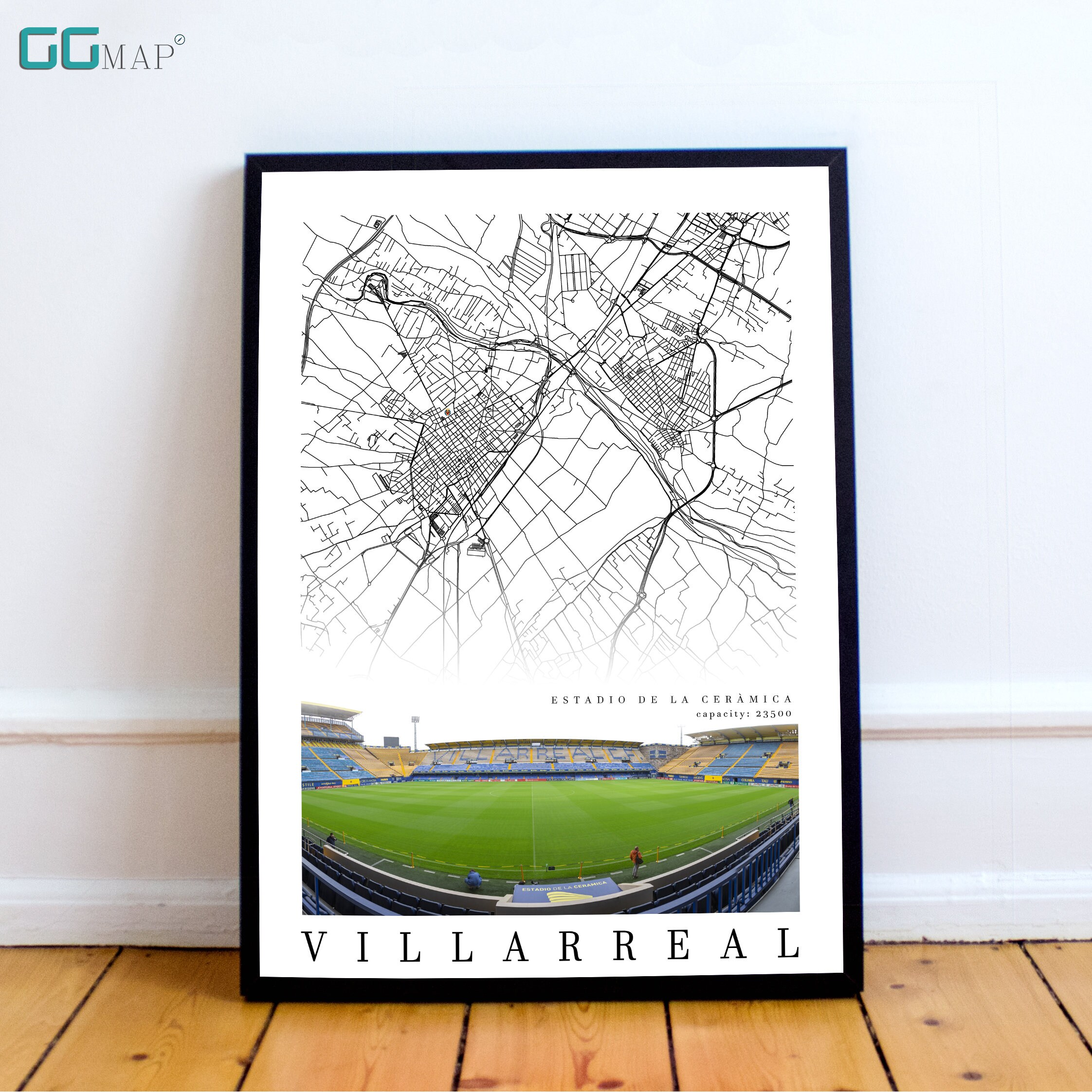 City Map of VILLARREAL Estadio El Madrigal Home Decor - Etsy