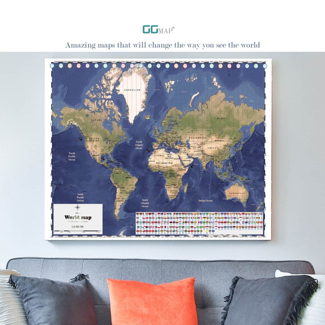 WORLD MAP World Map Print World Map Art World Map Poster World Map ...