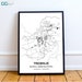 City Map of TREBINJE Home Decor Wall Decor Office Map Travel Map Print ...