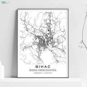 City Map of JAJCE Home Decor Wall Decor Office Map Travel Map Print Map ...