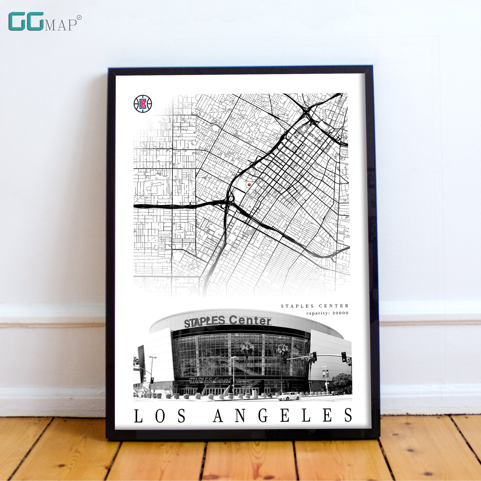 City Map of LOS ANGELES Staples Center Home Decor Los - Etsy