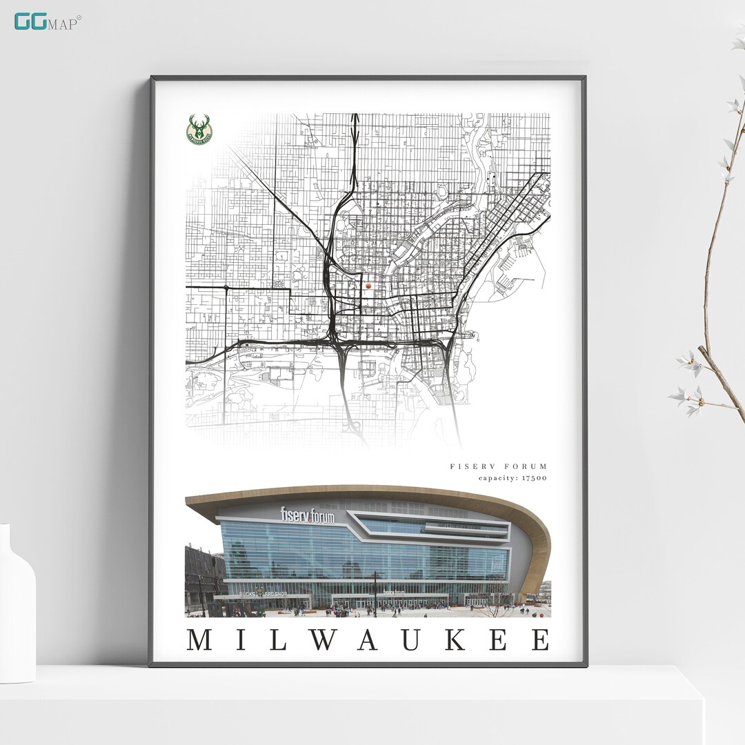 City Map of MILWAUKEE - Fiserv Forum - Home Decor Milwaukee - Fiserv ...