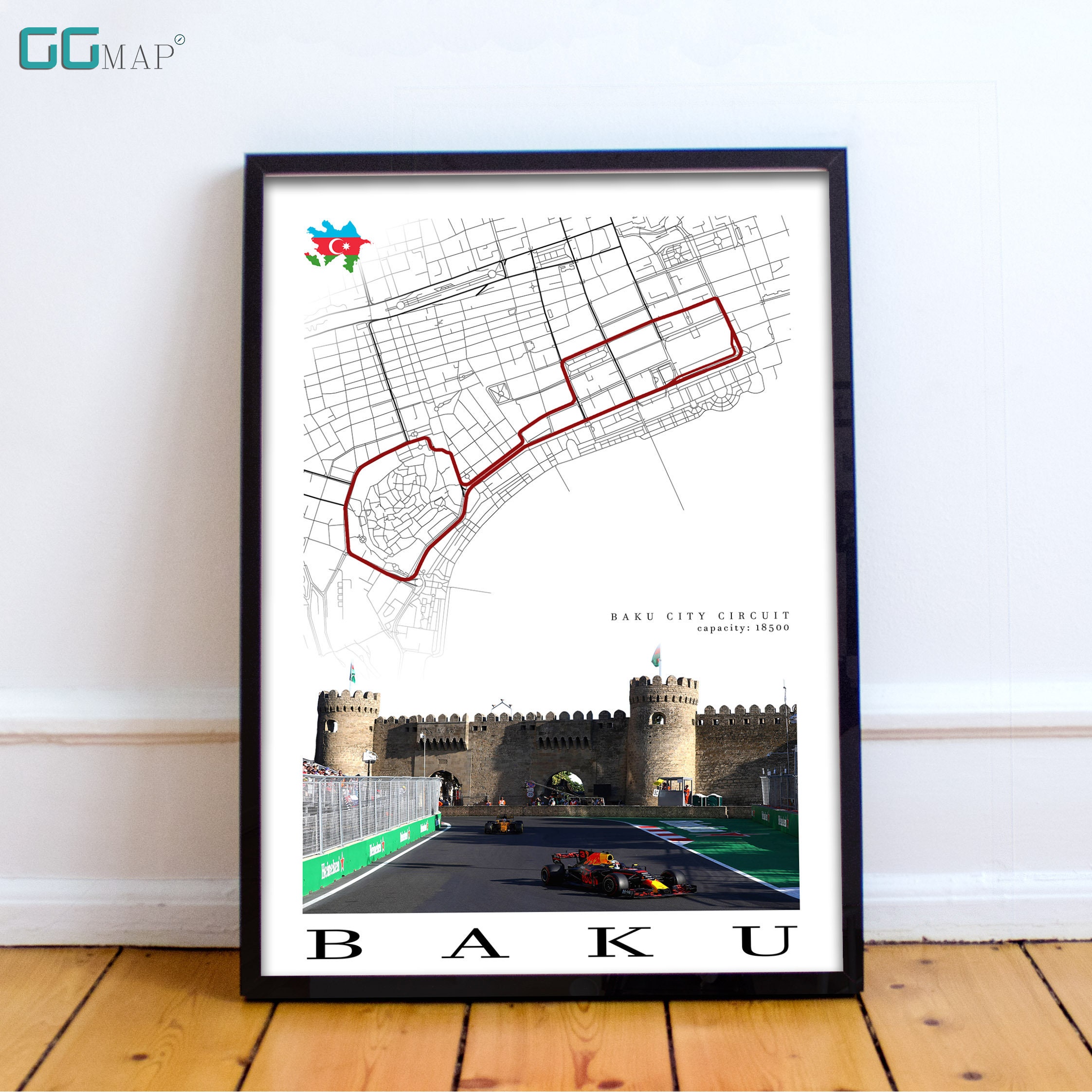 City Map of BAKU Baku City Circuit Home Decor Baku Wall Decor Baku Baku ...