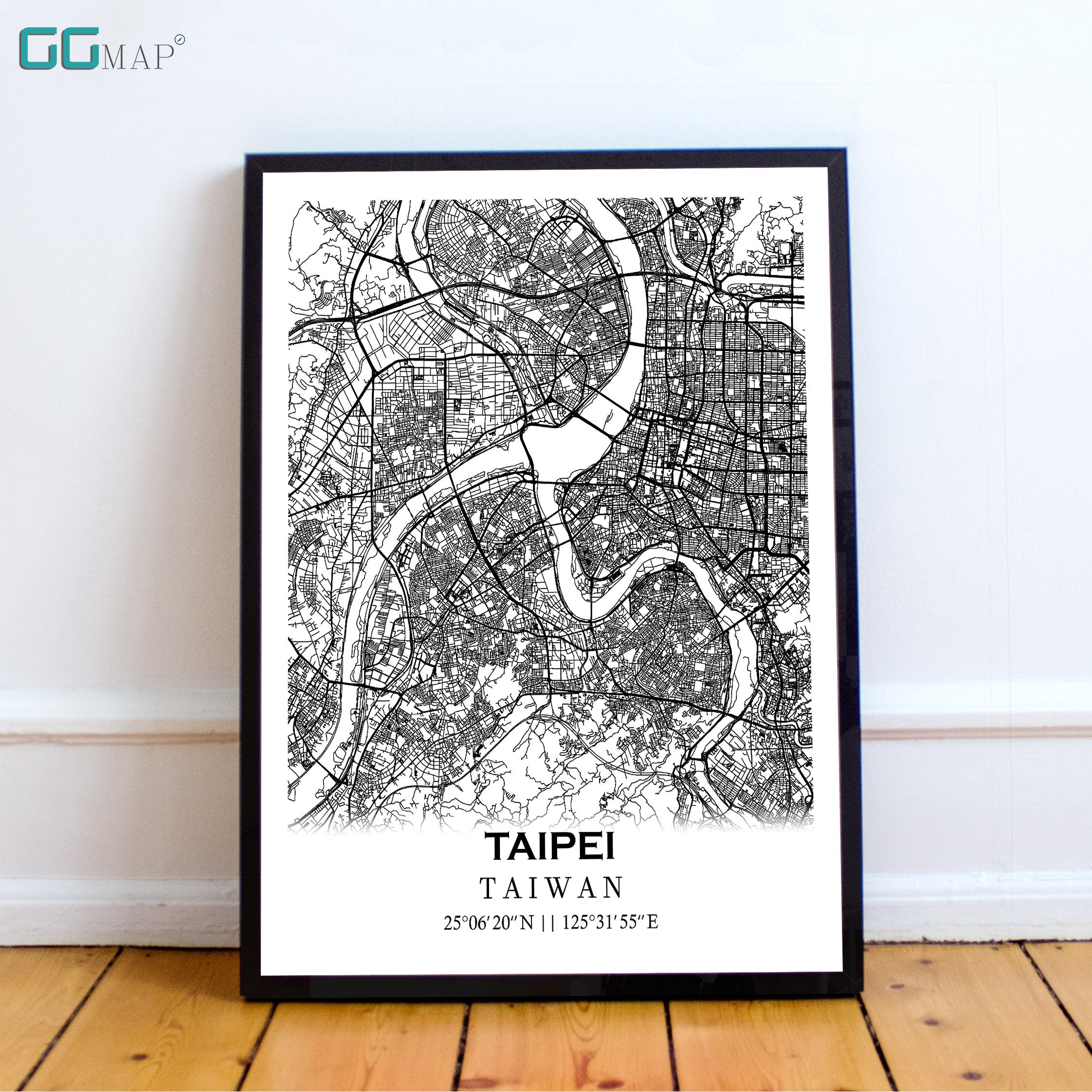 City Map of TAIPEI Taipei Classic Map Home Decor Travel Map Print Map ...