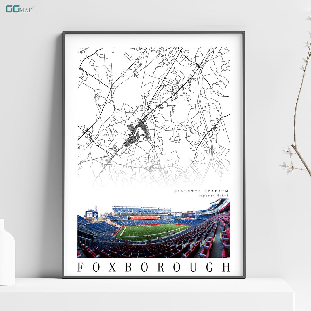 City Map of FOXBOROUGH - Gillette Stadium - New England Patriots ...