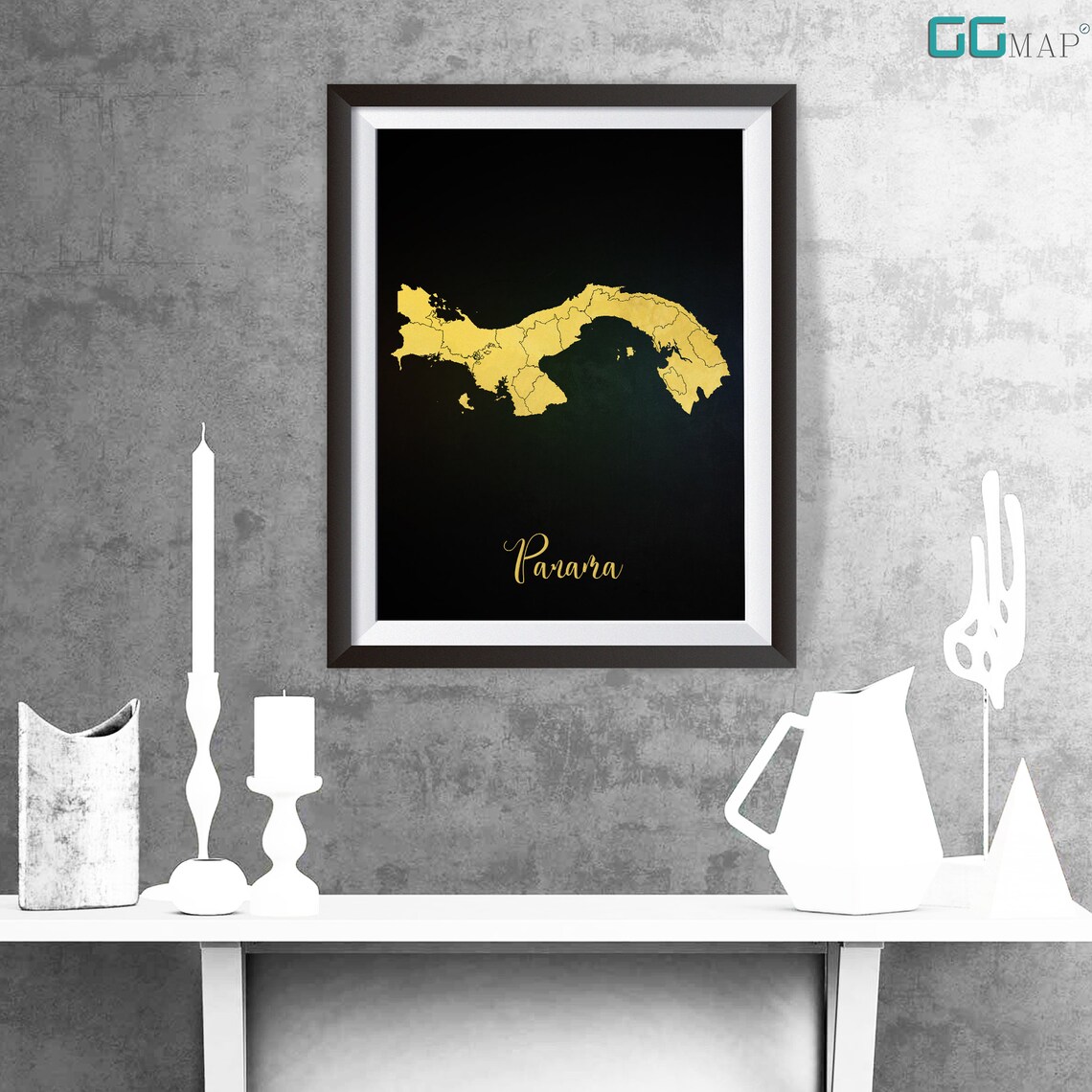 PANAMA Map Panama Gold Map Travel Poster Home Decor - Etsy