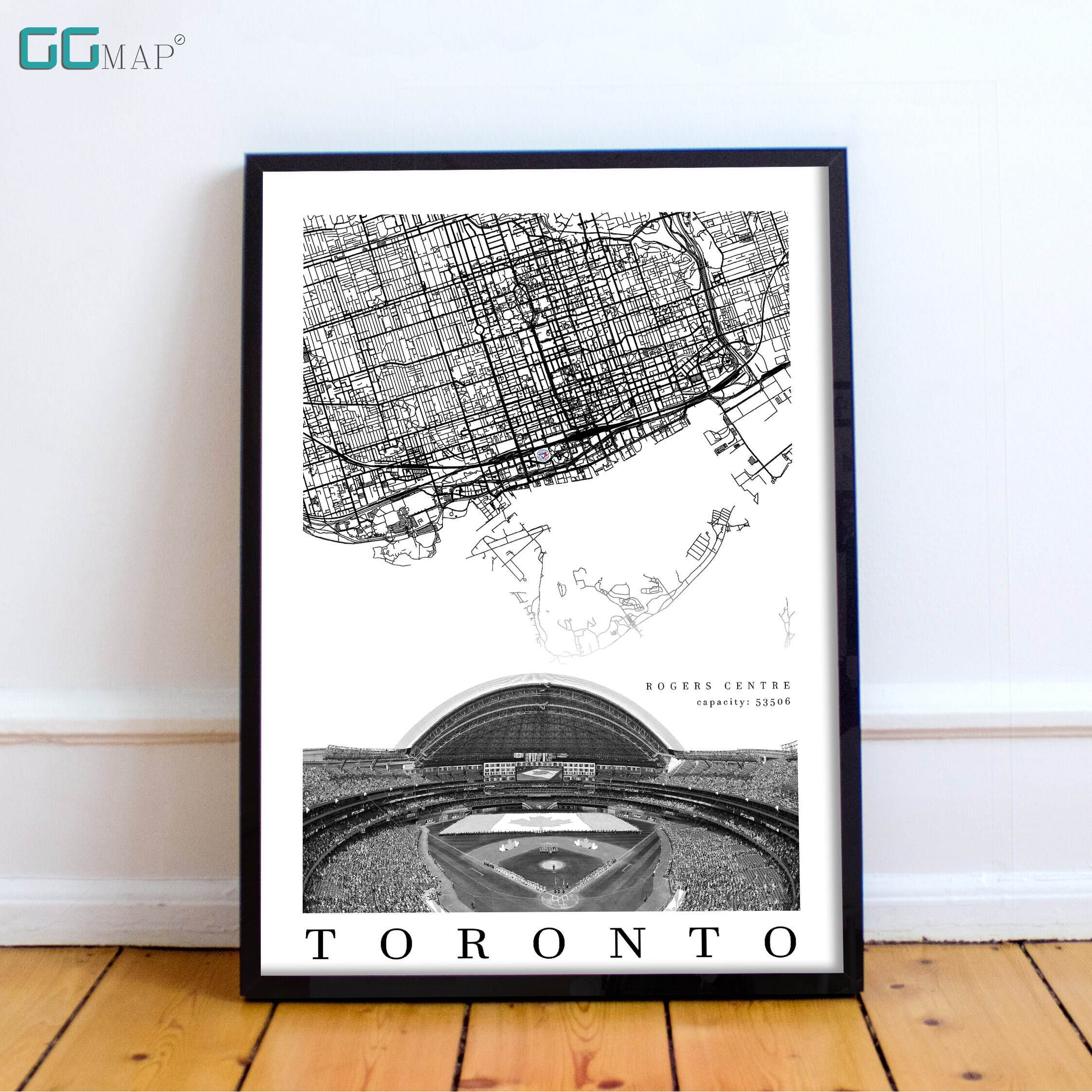 City Map of TORONTO Home Decor Toronto Rogers Centre Wall - Etsy