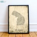 MICHIGAN Map Michigan Music Map Travel Poster Wall Decor Office Map ...