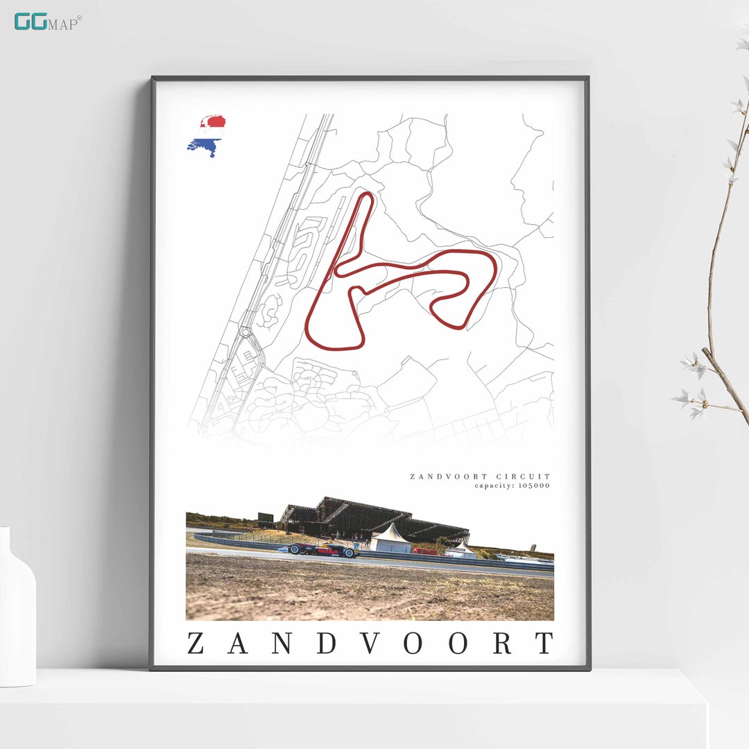 City Map of ZANDVOORT Zandvoort Circuit Home Decor Zandvoort Wall Decor ...
