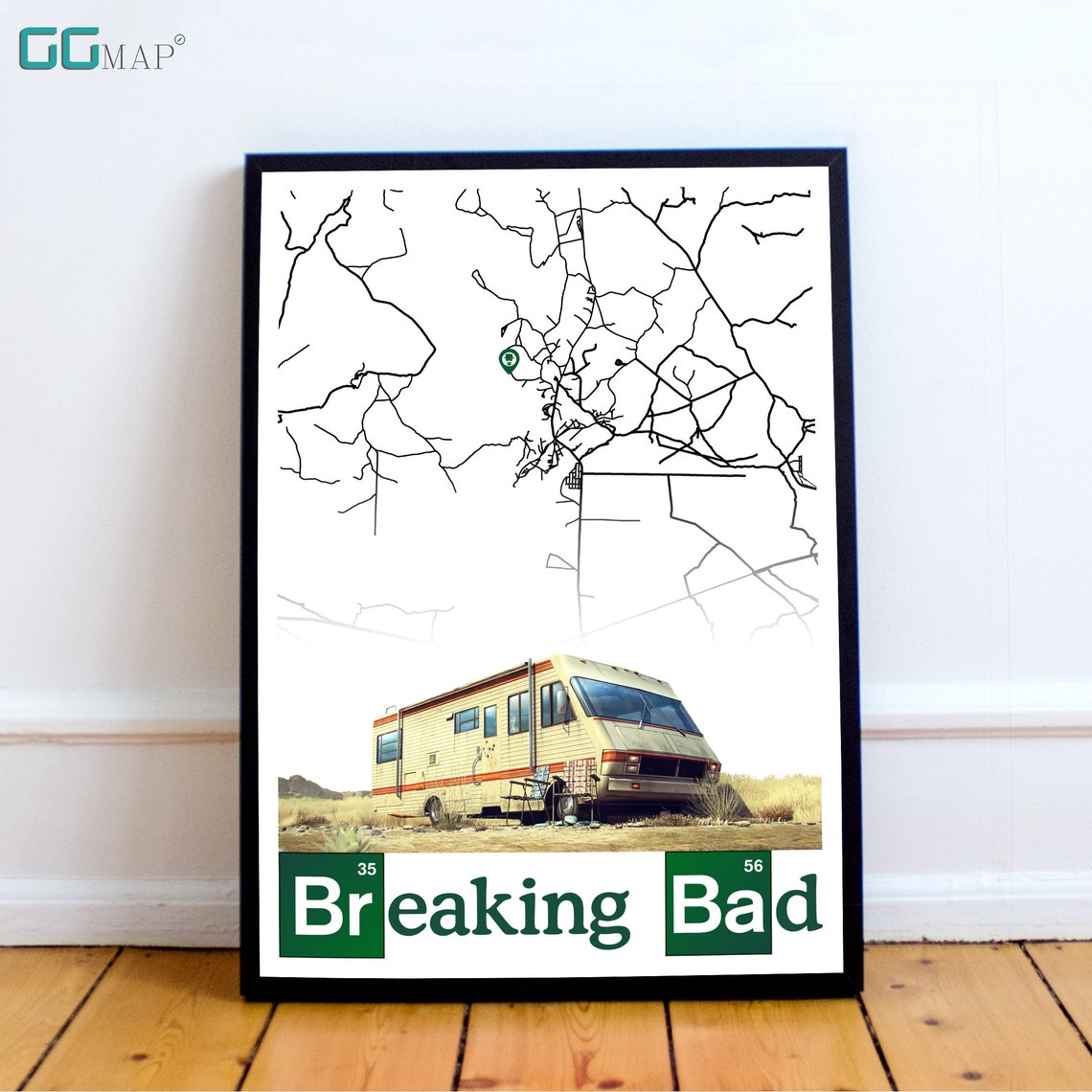 BREAKING BAD Map of Albuquerque Breaking Bad Gift Breaking Bad Poster ...