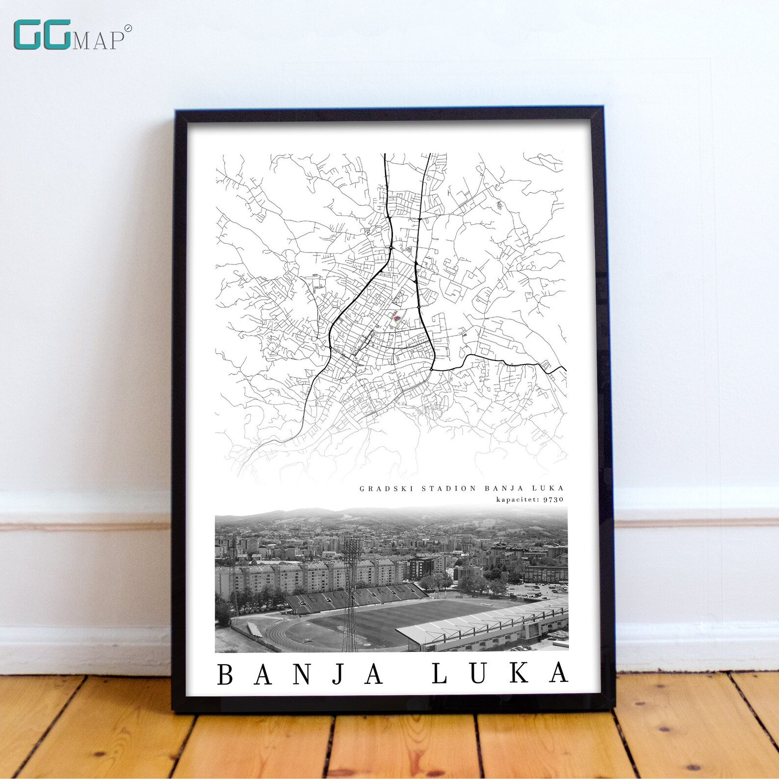 City Map of BANJA LUKA City Stadium Banja Luka Home Decor Banja Luka ...