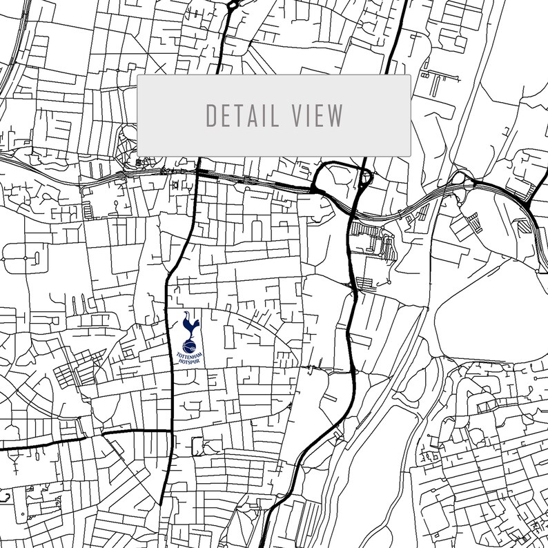 City Map of LONDON Tottenham Hotspur Stadium Home Decor - Etsy