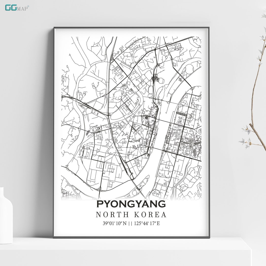 City Map of PYONGYANG -home Decor -wall Decor -office Map -travel Map ...