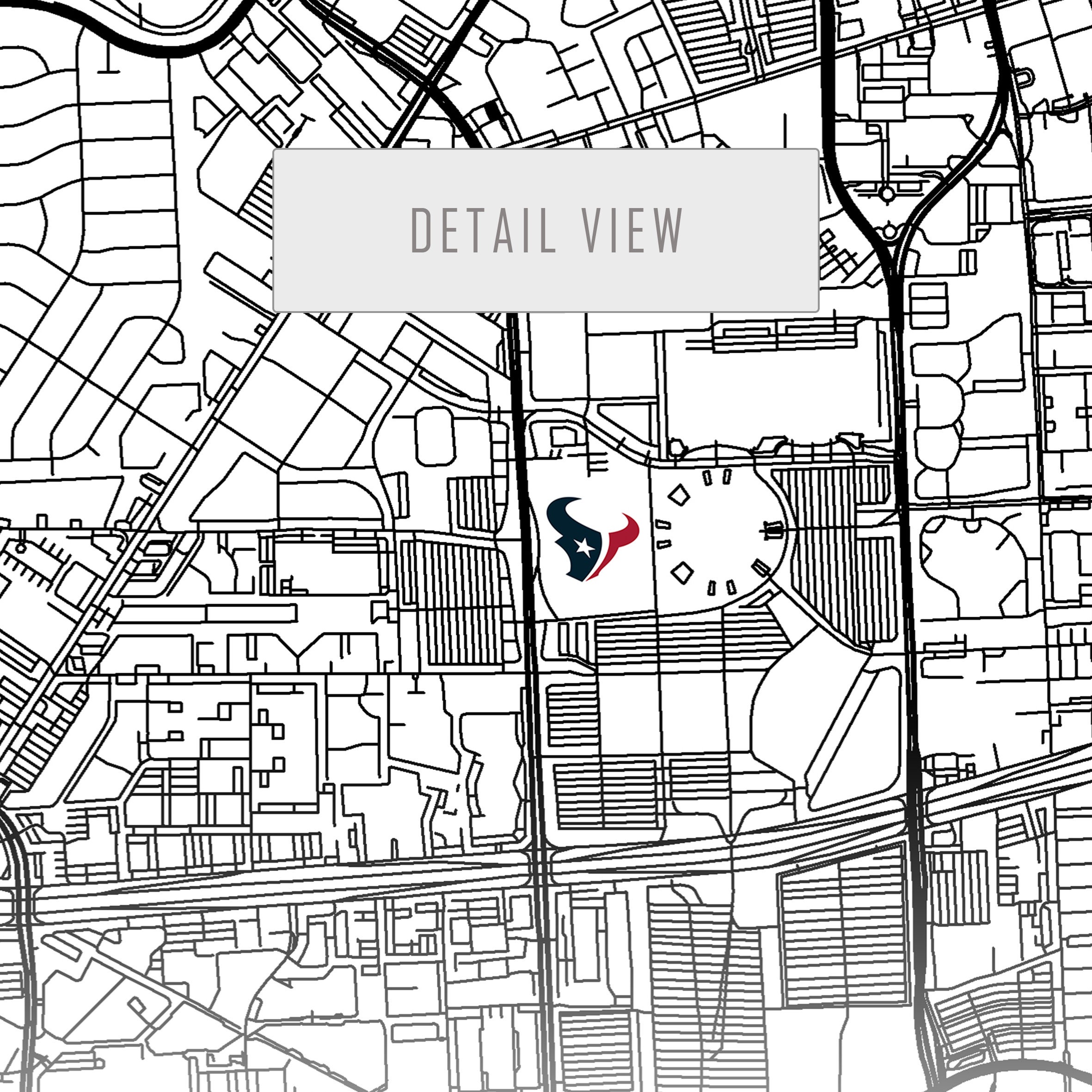 City Map of HOUSTON NRG Stadium Home Decor Houston - Etsy