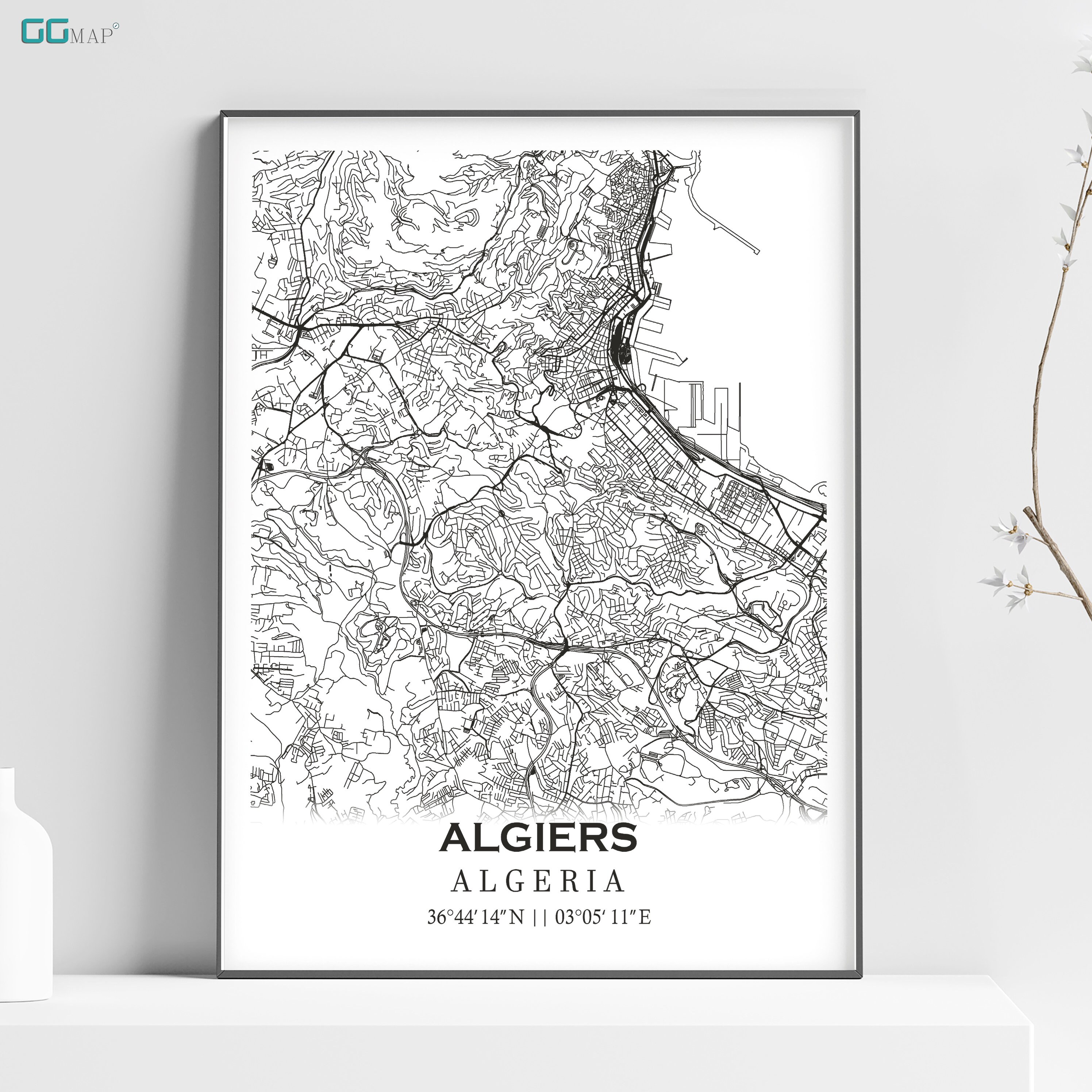 City Map of ALGIERS Home Decor Wall Decor Office Map - Etsy
