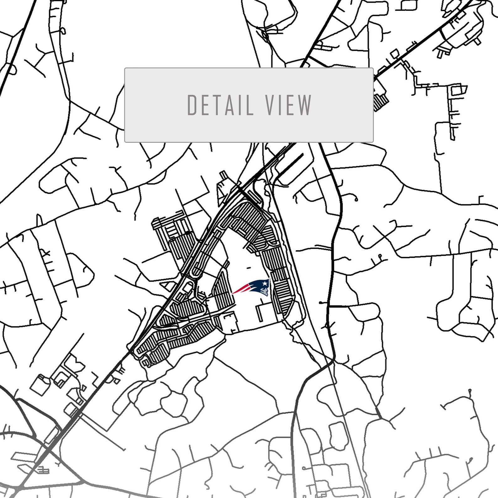 City Map of FOXBOROUGH Gillette Stadium New England - Etsy