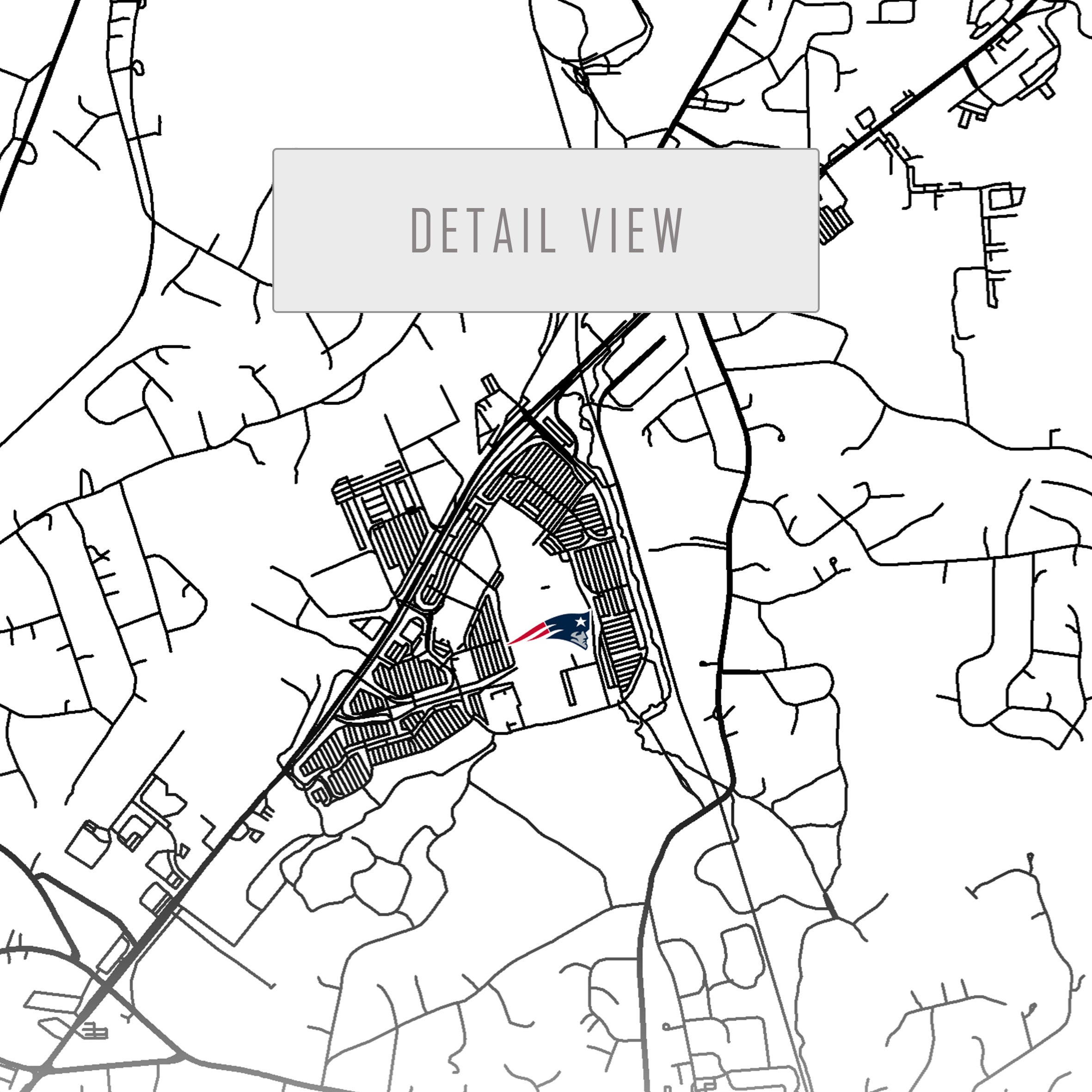 City Map of FOXBOROUGH Gillette Stadium New England - Etsy