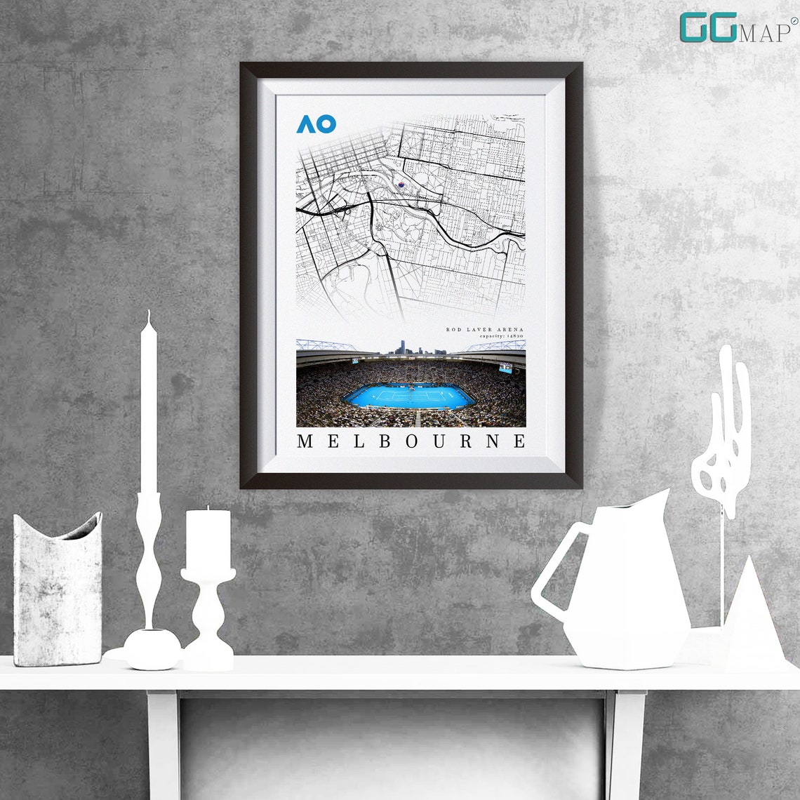 City Map of MELBOURNE Rod Laver Arena Home Decor - Etsy