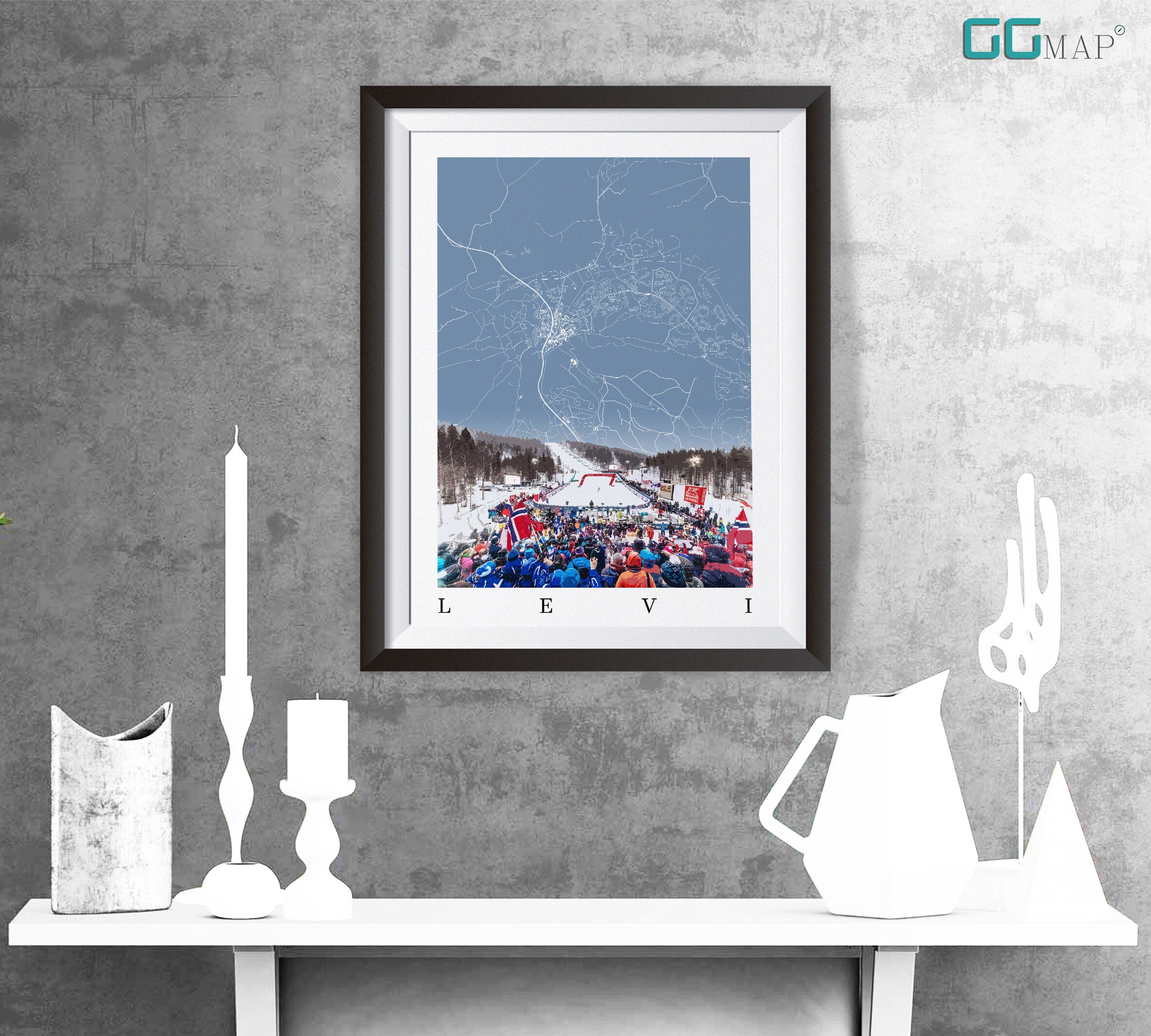 City Map of LEVI Levi Skiing Home Decor Levi Skiing - Etsy