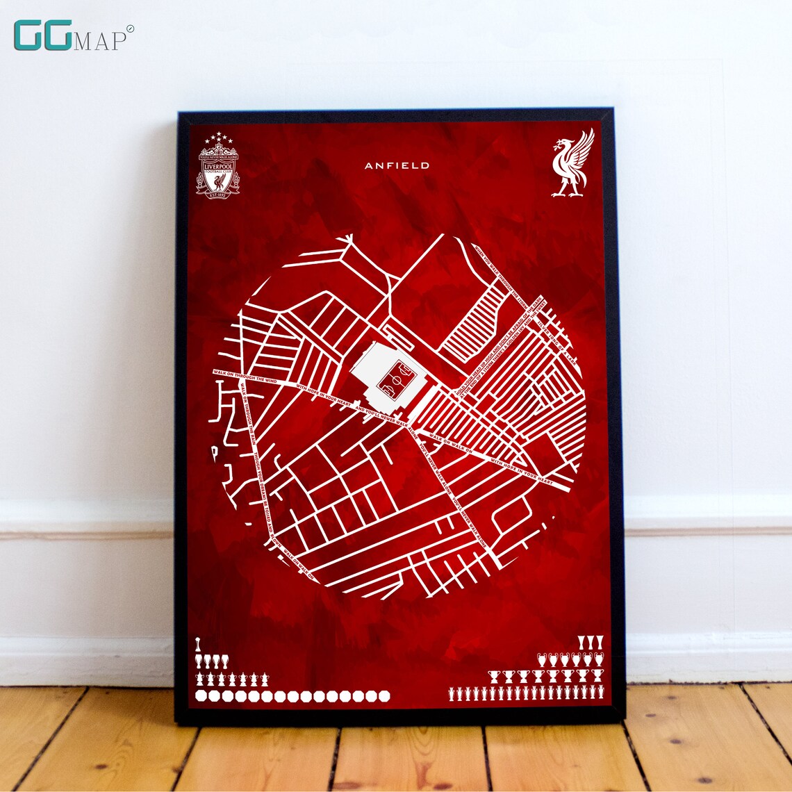 Map of ANFIELD City Map of LIVERPOOL Anfield Stadium - Etsy