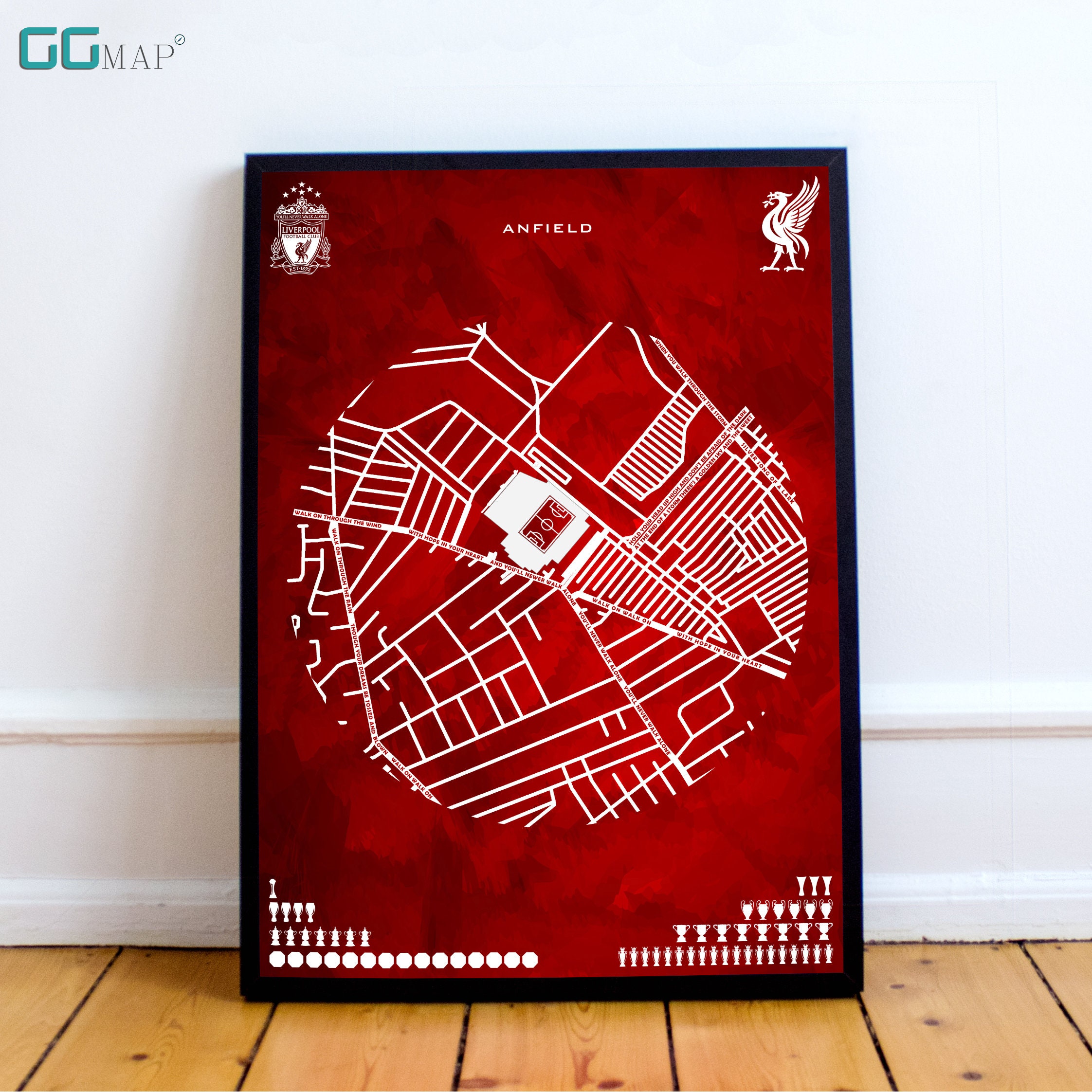 Map of ANFIELD City Map of LIVERPOOL Anfield Stadium - Etsy