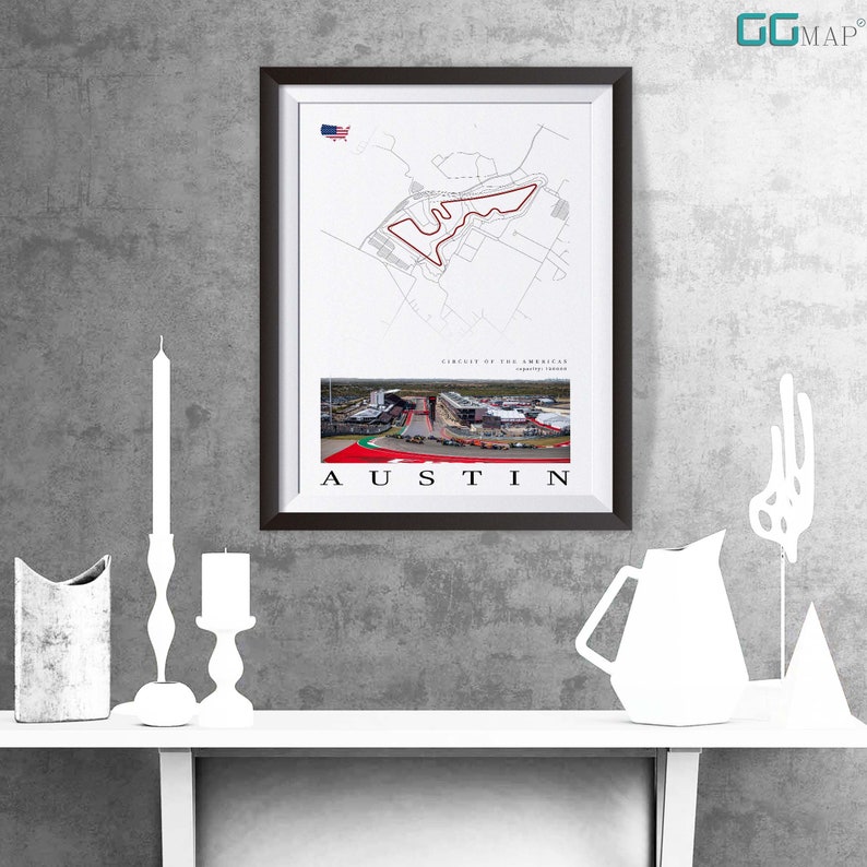 City Map of AUSTIN Circuit of the Americas Home Decor - Etsy