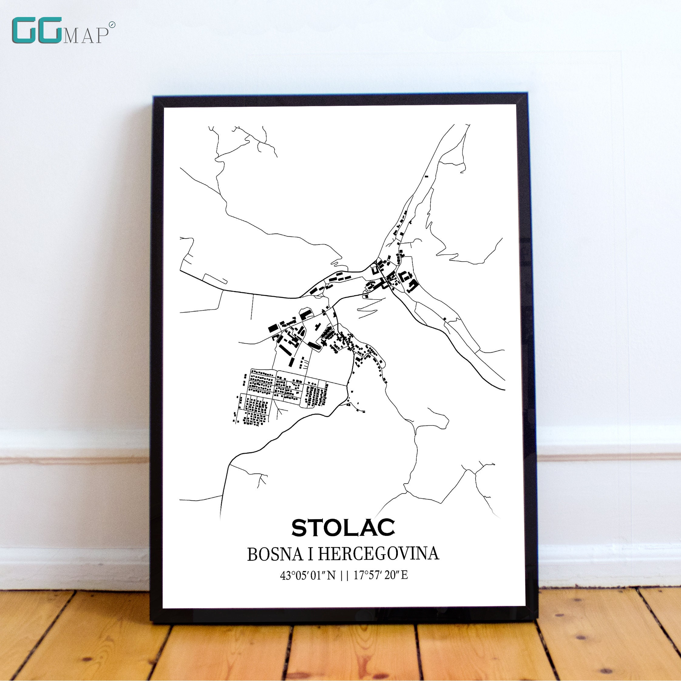 City Map of STOLAC Home Decor Wall Decor Office Map - Etsy