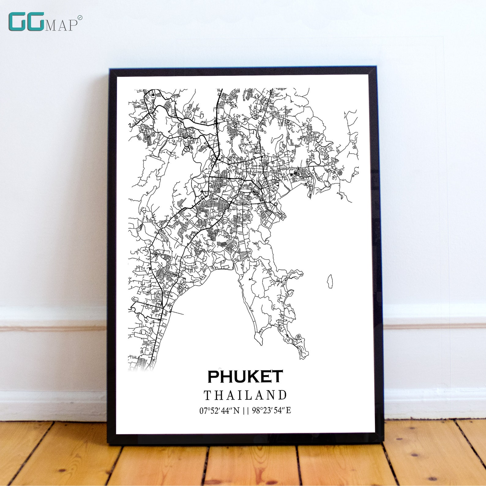 City Map of PHUKET Phuket Classic Map Home Decor Travel - Etsy