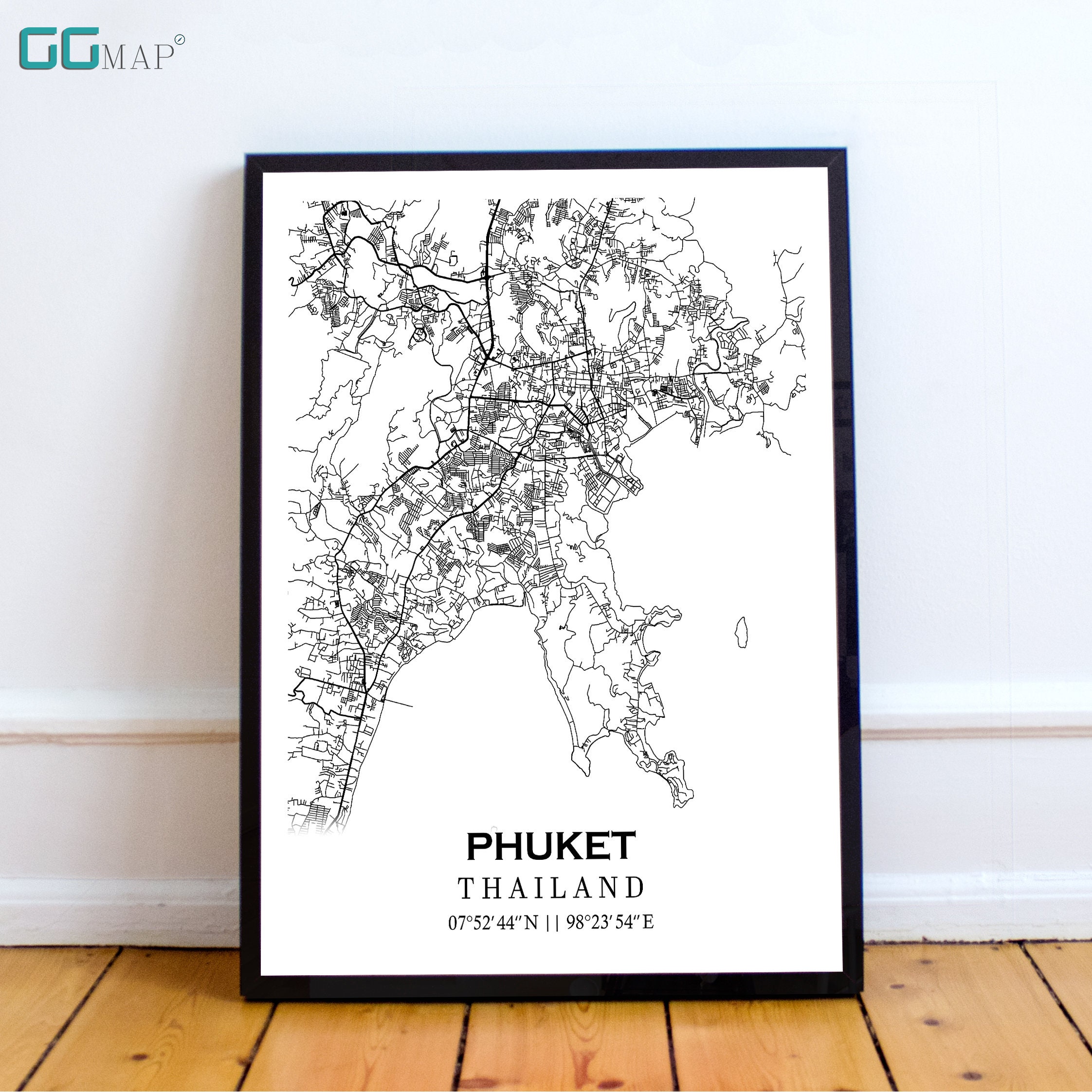 City Map of PHUKET Phuket Classic Map Home Decor Travel Map Print Map ...